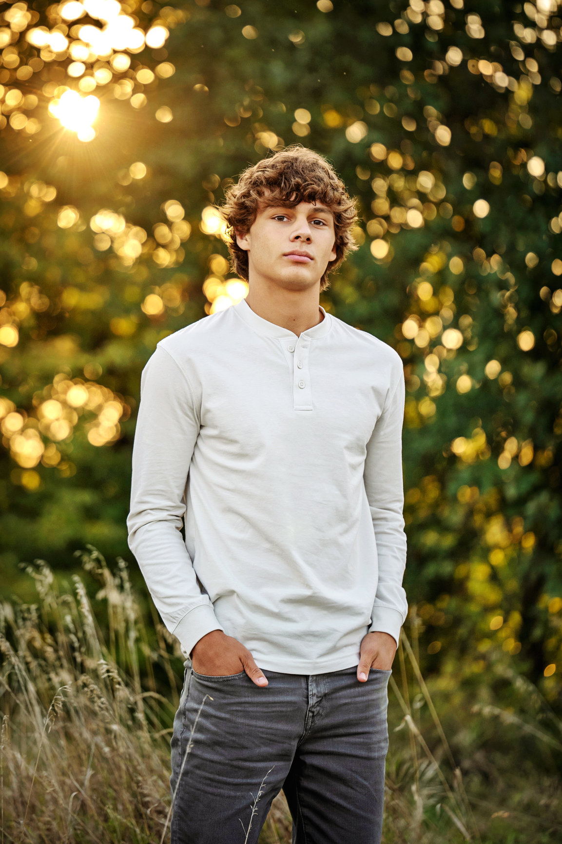 Jackson's Silver senior portraits in the park - Center Stage Seniors