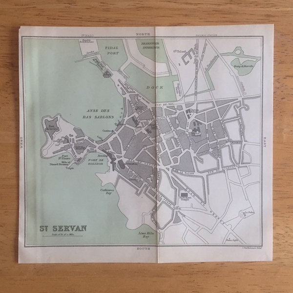 St. Servan Map, Normandy 1897 - John M Alexander