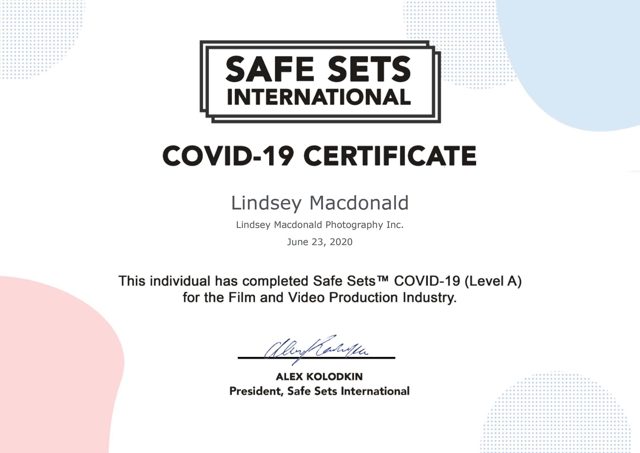 COVID-19 Studio Safety Measures - Lindsey Macdonald