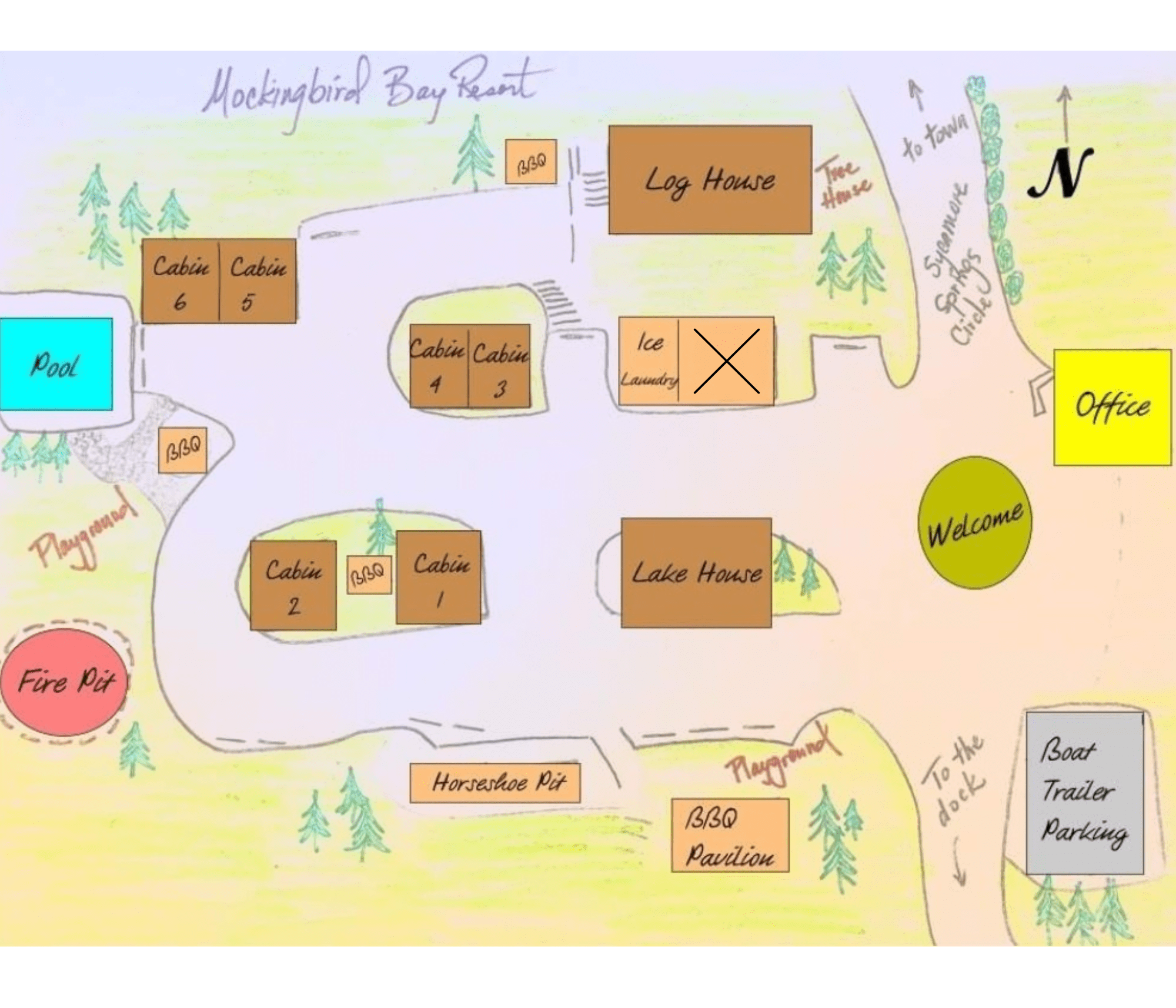 RESORT MAP - Lake Norfork Mockingbird Bay Resort