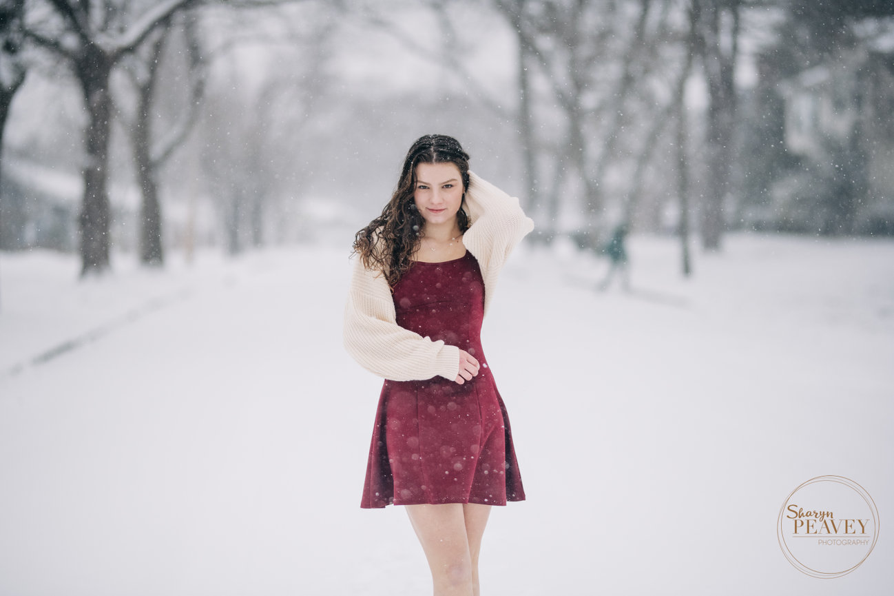 Leah's Snow Day Senior Portraits in Portland - Sharyn Peavey Photography