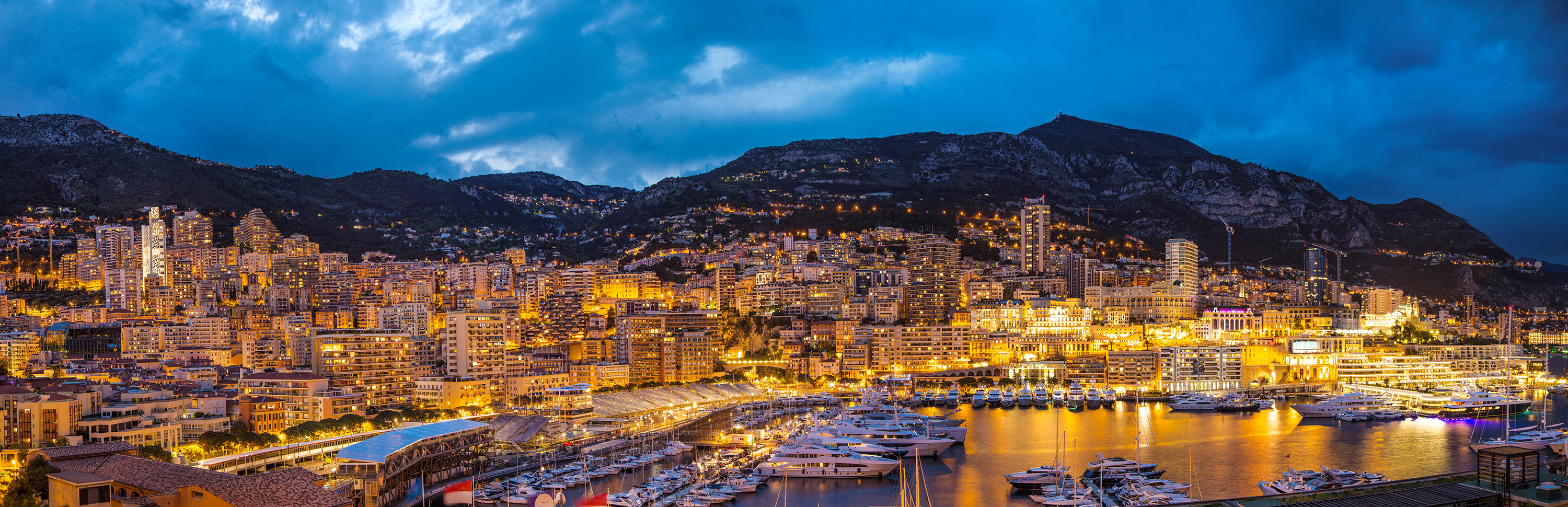 Monaco pano at twilight - Jim Zuckerman photography & photo tours