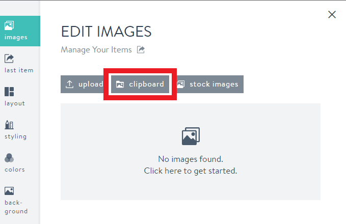 How do I use the image clipboard tool?