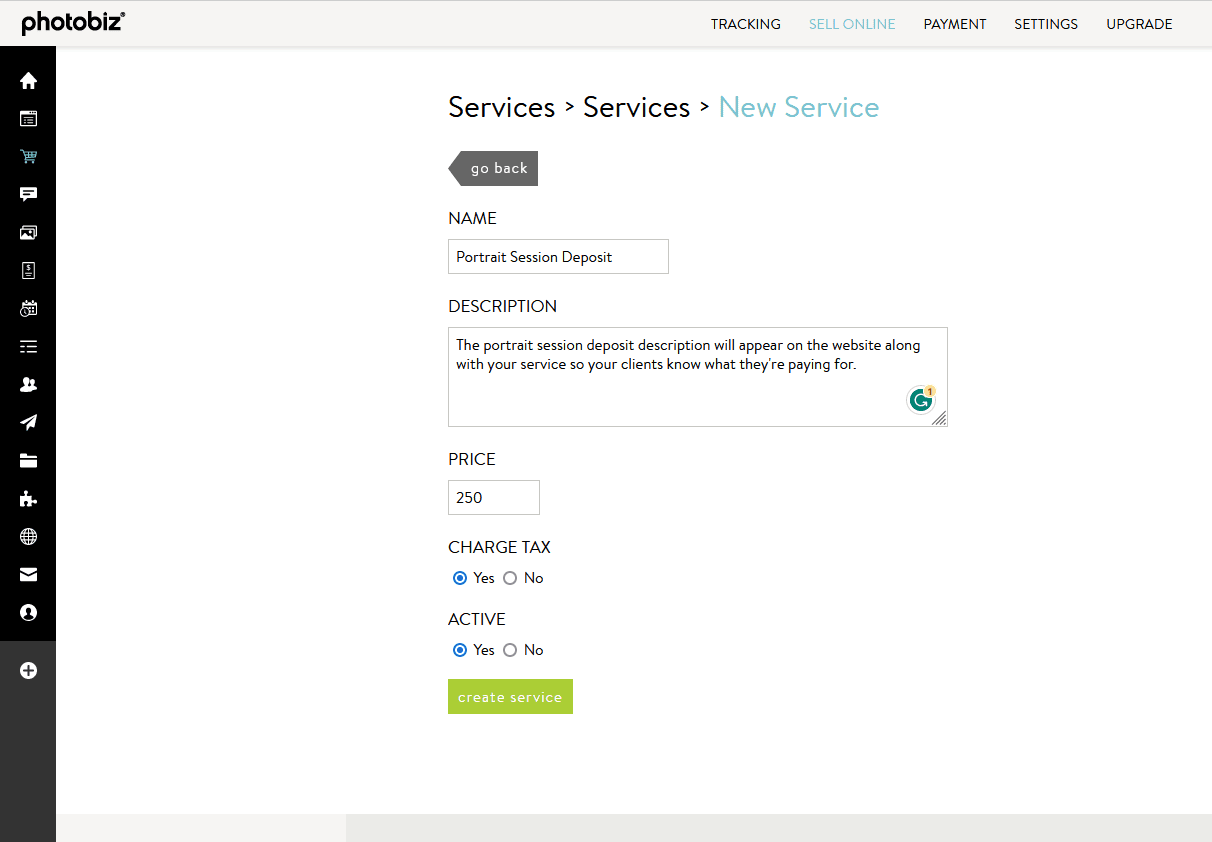 How Do I Set Up Services | PhotoBiz Knowledge Base