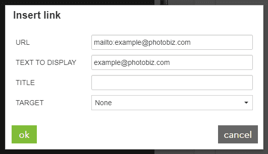 How Do I Make My Email Address Clickable? - PhotoBiz Knowledge Base
