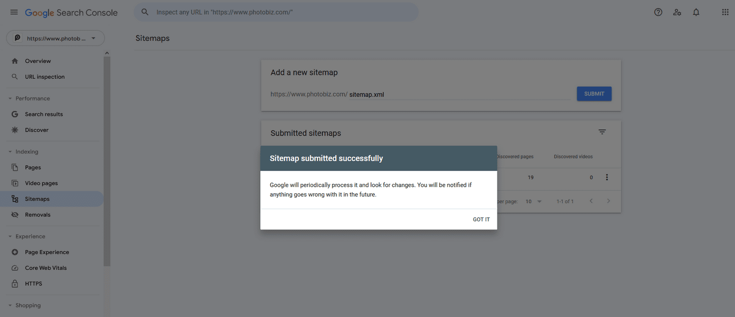 How do I submit my sitemap to Google? - PhotoBiz Knowledge Base